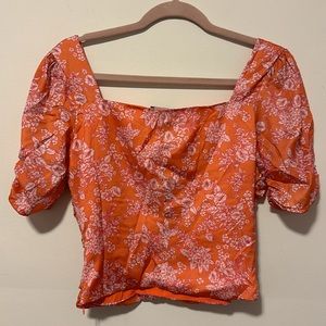 Lulus | Tops | Lulus Pink And Orange Floral Crop Top | Poshmark